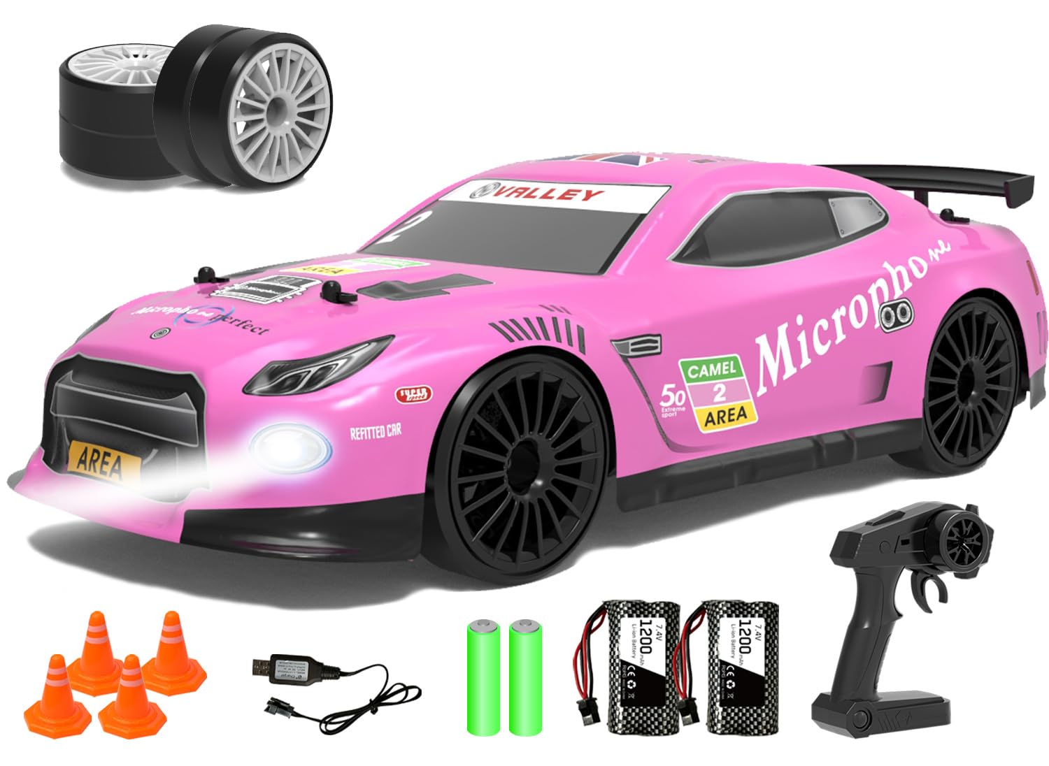 RACENT Remote Control Car - RC Drift Car 1:14 2.4Ghz 4WD 25KPH High Speed Sport Racing Vehicle