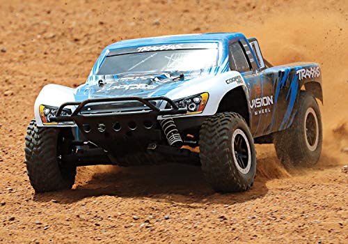 Traxxas Slash 1/10 Scale 2WD Short Course Racing Truck with TQ 2.4 GHz Radio System, Blue/White