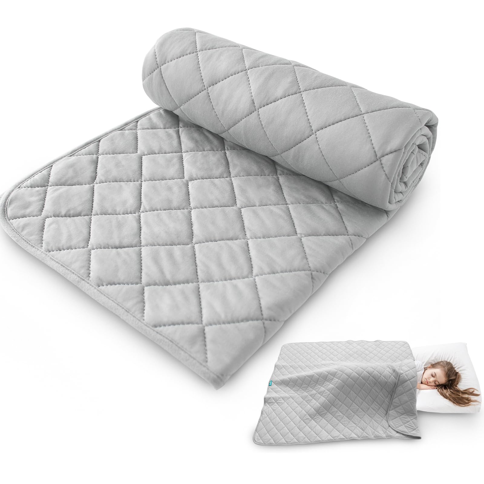 Toddler Blanket for Daycare, Baby Crib Nap Blankets Comforter, Quilted Kids Cot Bed Blanket 39"x47", Soft Throw Blanket for Kids, Lightweight Grey Swaddle Blanket Boys & Girls