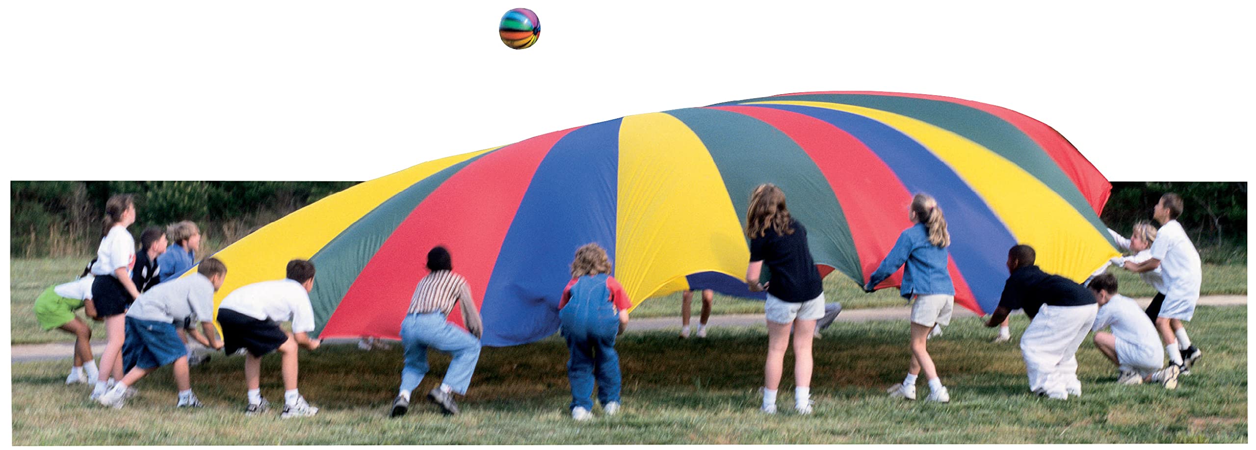 Sportime GripStarChutes Parachute 4-Layer Construction and 22 Handles- 24 foot Diameter