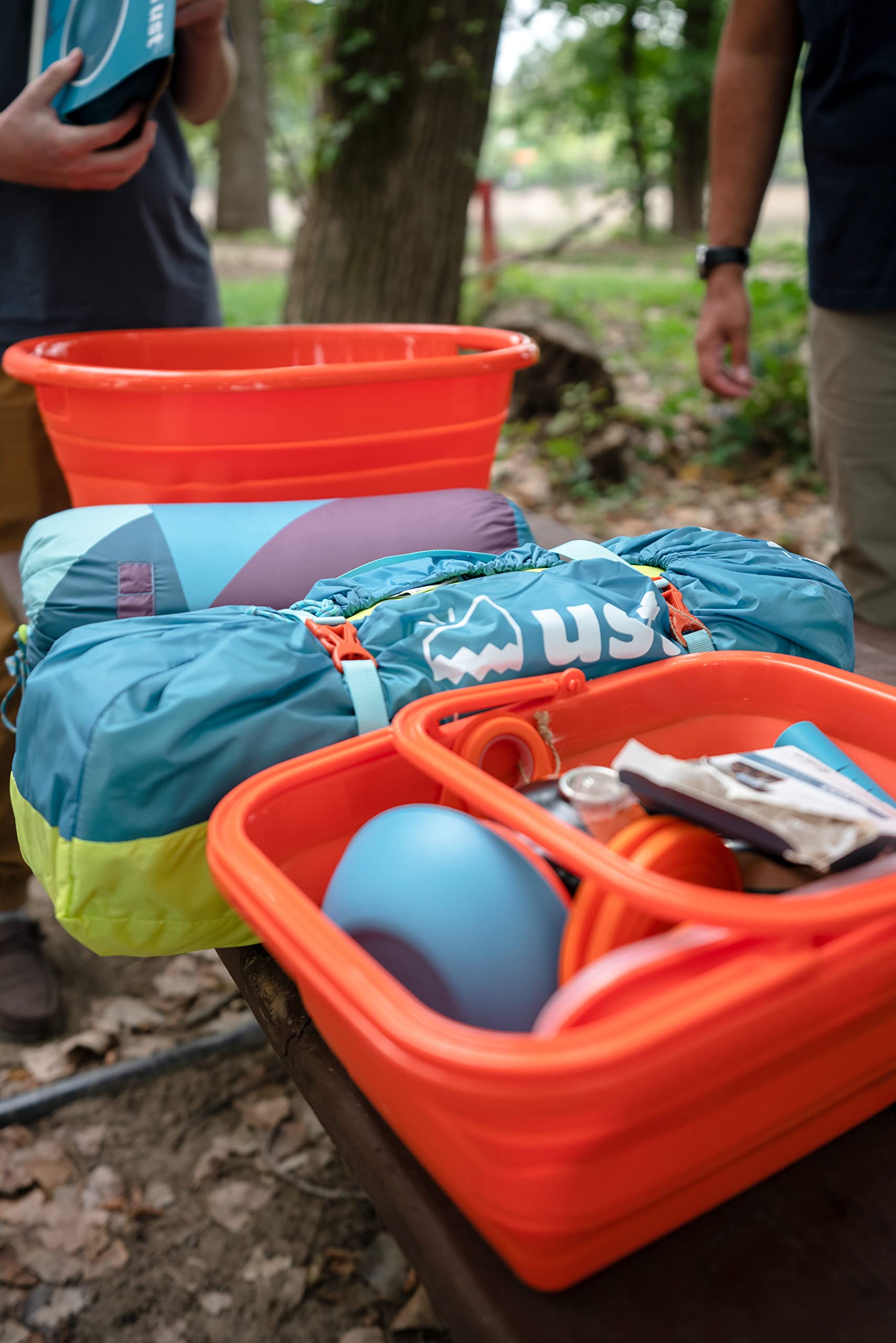 ust FlexWare Collapsible Sink 2.0 with 4.23 Gal Wash Basin for Washing Dishes and Person During Camping, Hiking and Home, Orange, One Size (20-12268)