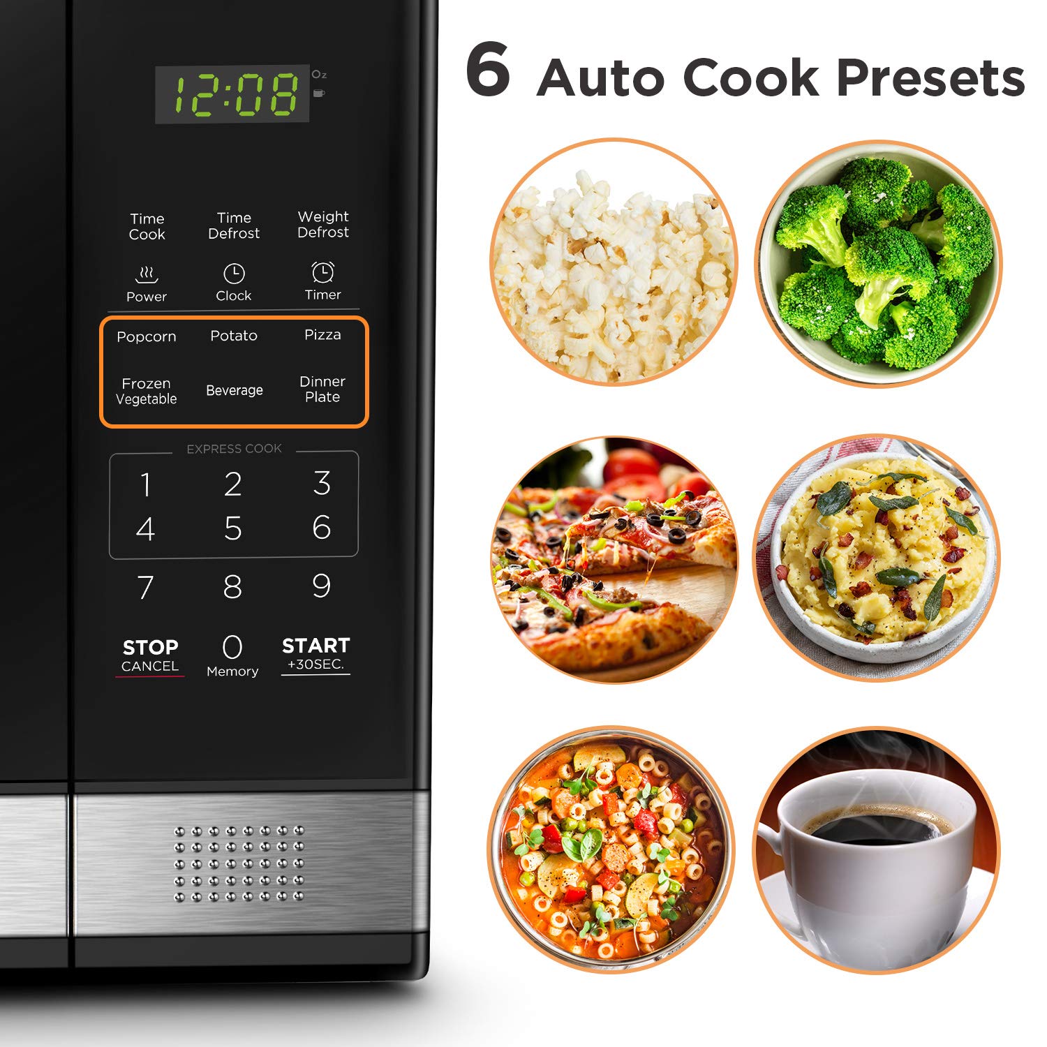 RCA RFR741-BLACK Apartment Size-Top Freezer-2 Door Fridge-Adjustable Thermostat Control-Black-7.5 Cubic Feet & BLACK+DECKER EM031MB11 Digital Microwave Oven with Turntable Push-Button Door