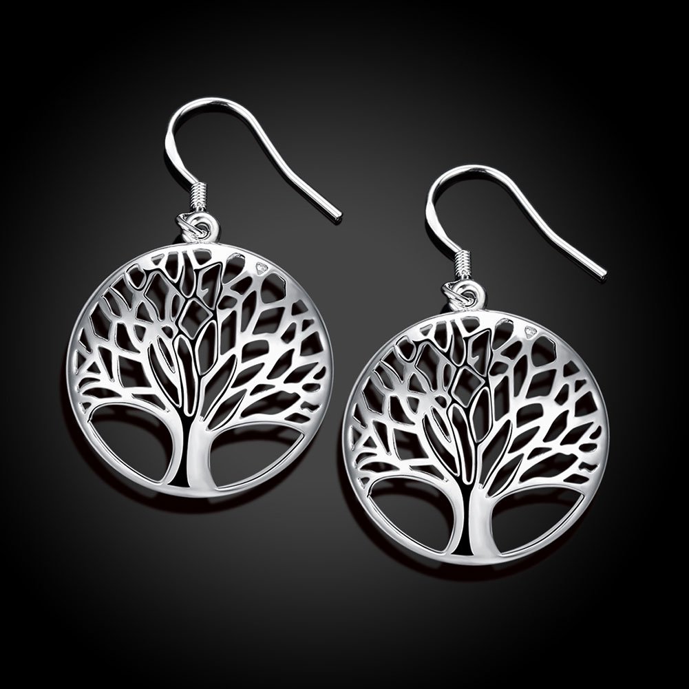 Tree of Life Earrings,Fashion Jewelry Sterling Silver Plated Tree Pendants Drop Dangle Earrings Dangles