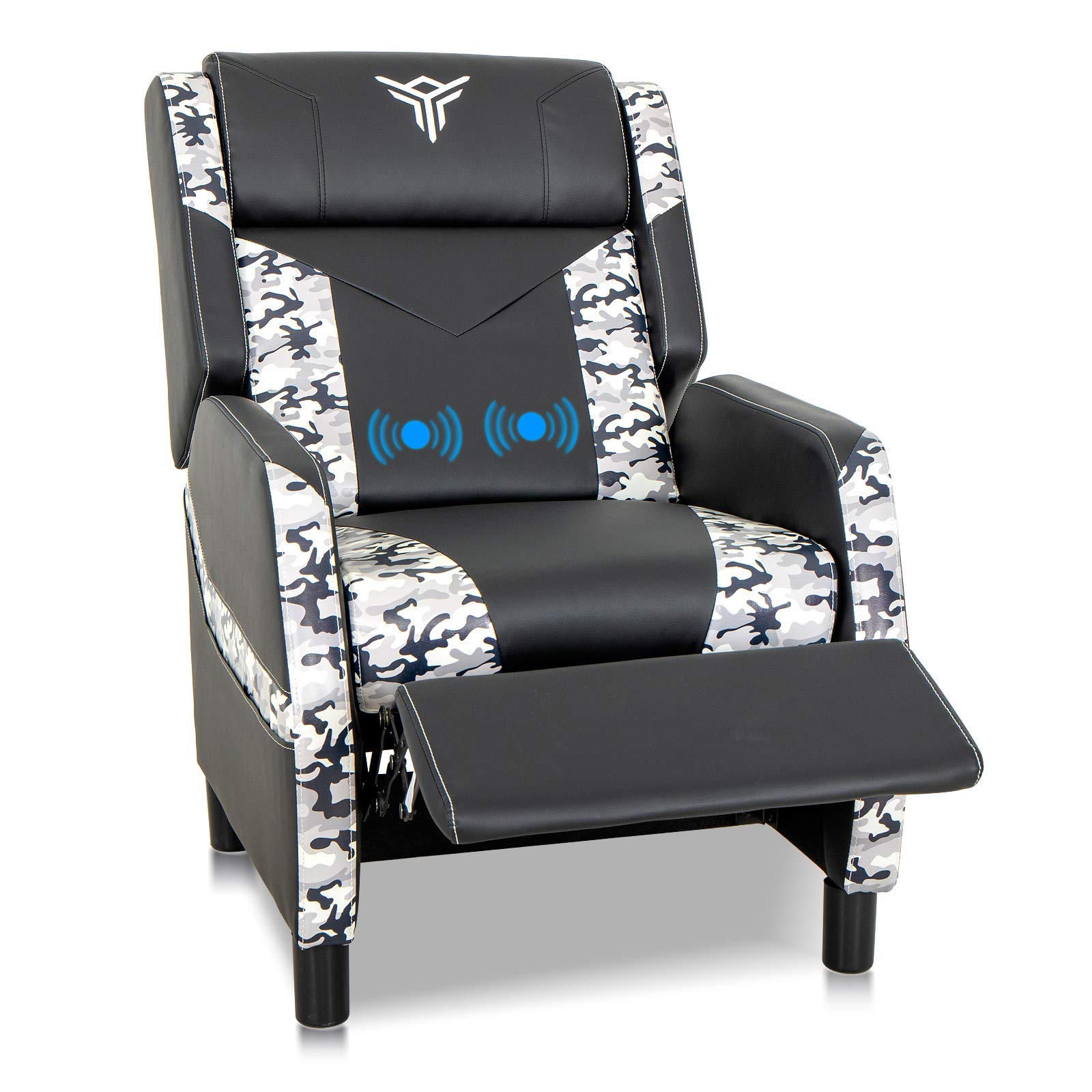 Racing Gaming Office Desk Chair - Ergonomic PU Leather Swivel Reclining Chair High Back Executive E-Sports Computer PC Video Game Chair with Footrest Adjustable Armrest and Lumbar Support
