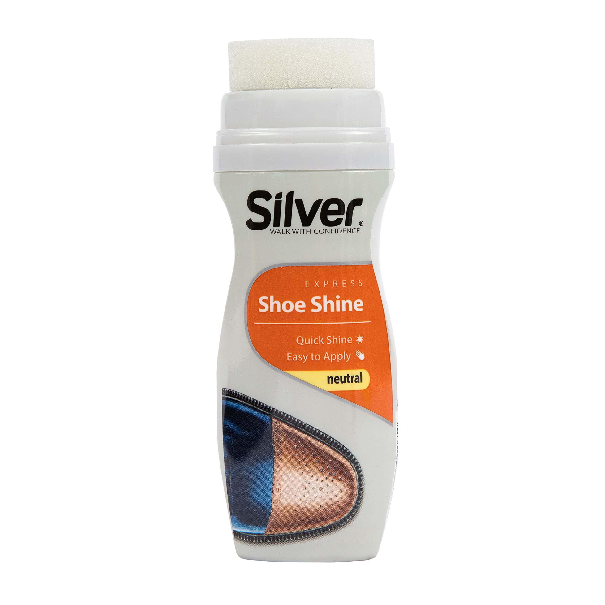 Silver Liquid Instant Shoe Shine Polish for Shoes, Boots & More - 75mL(Neutral)
