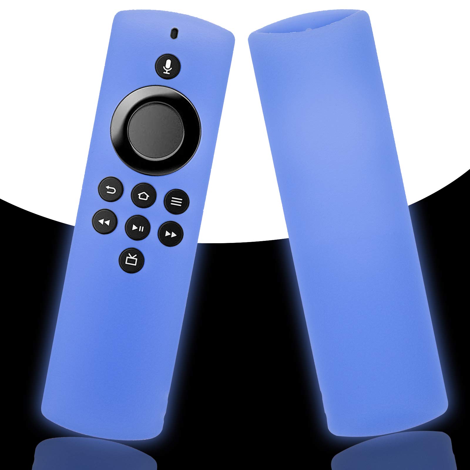 TV Stick Lite Remote Cover Luminous Blue - Rubber Protective Sleeve Case with Wrist Strap (Glow in The Dark)