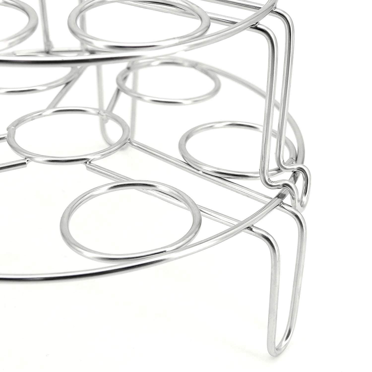 TOMOTE Egg Steamer Rack Trivet for Instant Pot Accessories 5 Qt, 6 Qt, 8 Qt Pressure Cooker - 2 Pack Stackable 304 Stainless steel Multipurpose Cooling Rack (2 Pack)