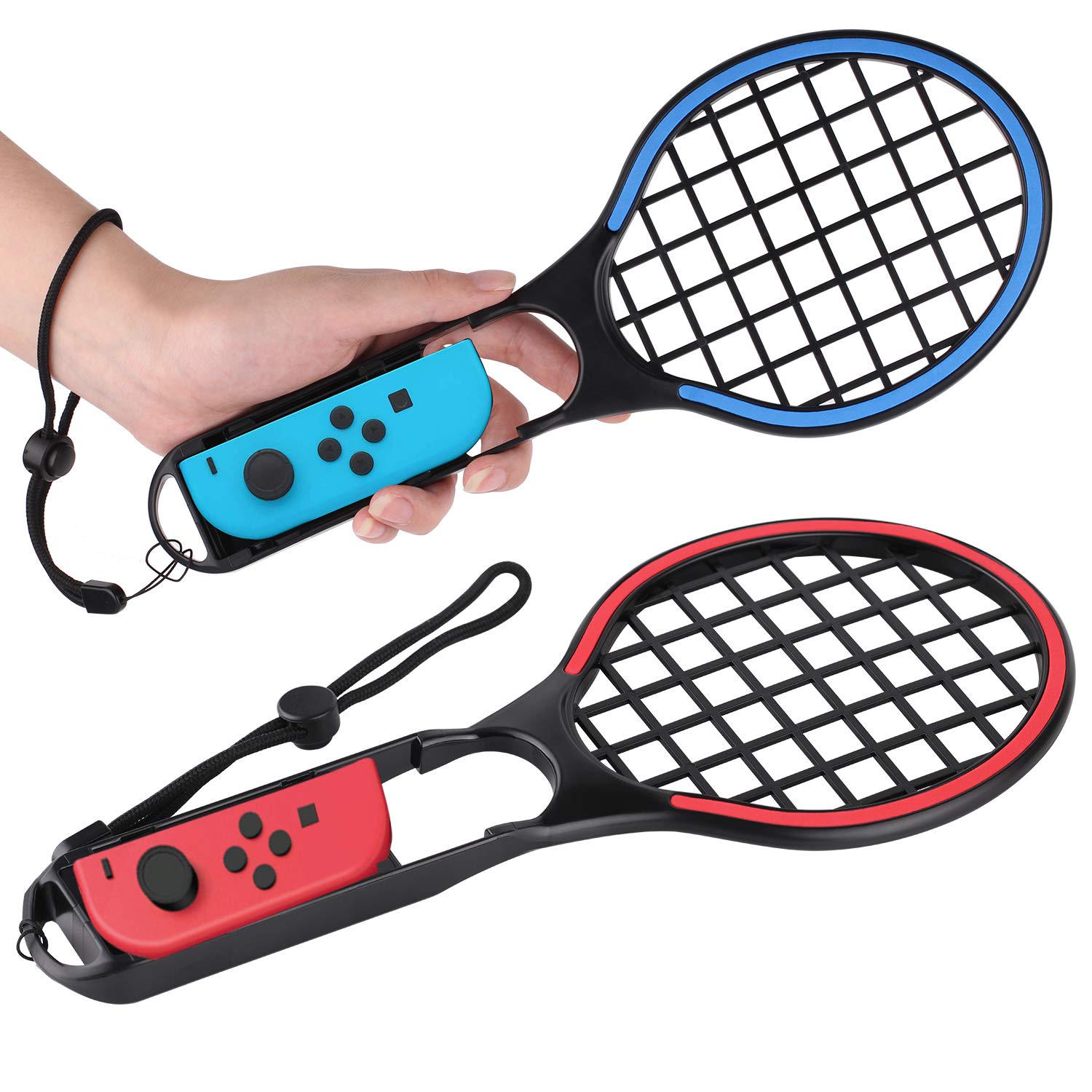 Tennis Racket for Nintendo Switch Joy-Con Attachment - Nintendo Switch Joy-Con Controller, Mario Tennis Aces Accessories, Twin Pack