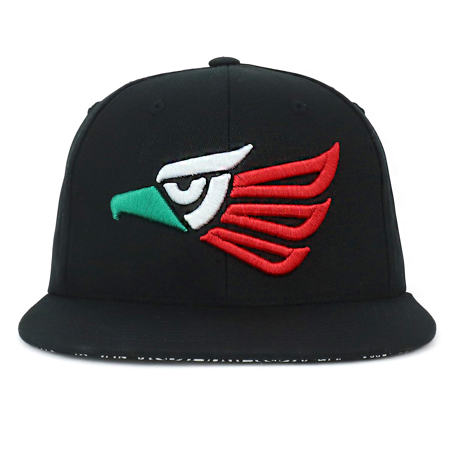 Trendy Apparel Shop Hecho En Mexico Eagle 3D Embroidered Snapback Cap - BLACK BLACK