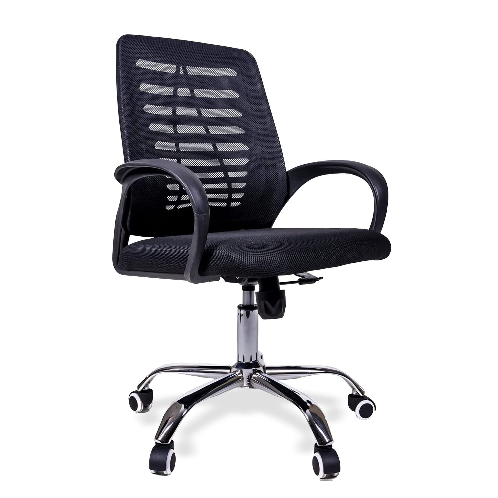 US Office Elements Ergonomic Office Chair with Lumbar Support | Computer Desk Chair with Arms | Adjustable 360 Swivel Chair with Arms (Black)