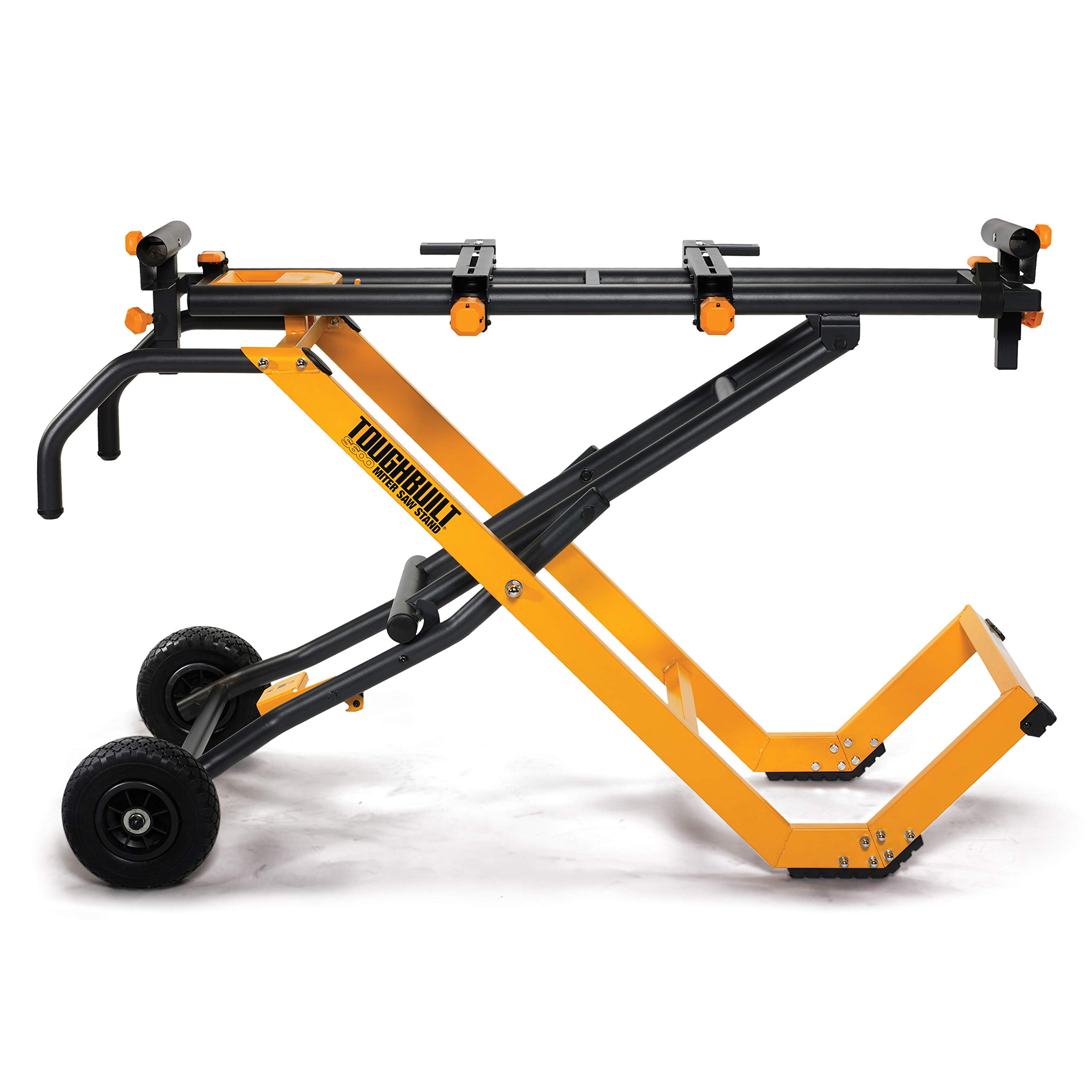 ToughBuilt - 10' Gravity Miter Saw Stand with Universal Tool Mounts - Easy Storage Folding Saw Stand with Rubber Tires - (TB-S600)