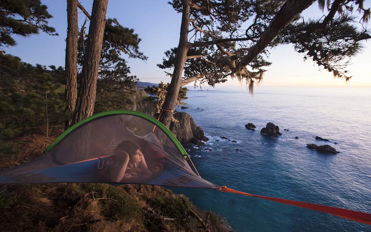 Tentsile UNA 1-Person Hammock Tree Tent - Ultralight, Waterproof for Solo Hiking, Camping, Backpacking - Forest Green, 120 kg/265 lbs