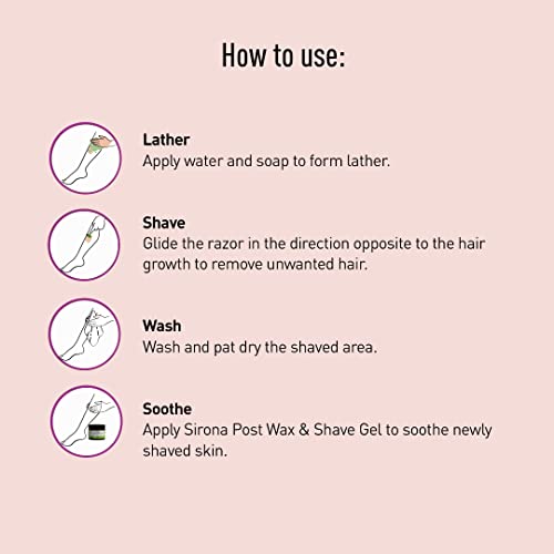 Sirona Reusable Hair Removal Razor for Women with Aloe Boost, 4 Blade Shaving Razor - (Pack of 1, Purple)