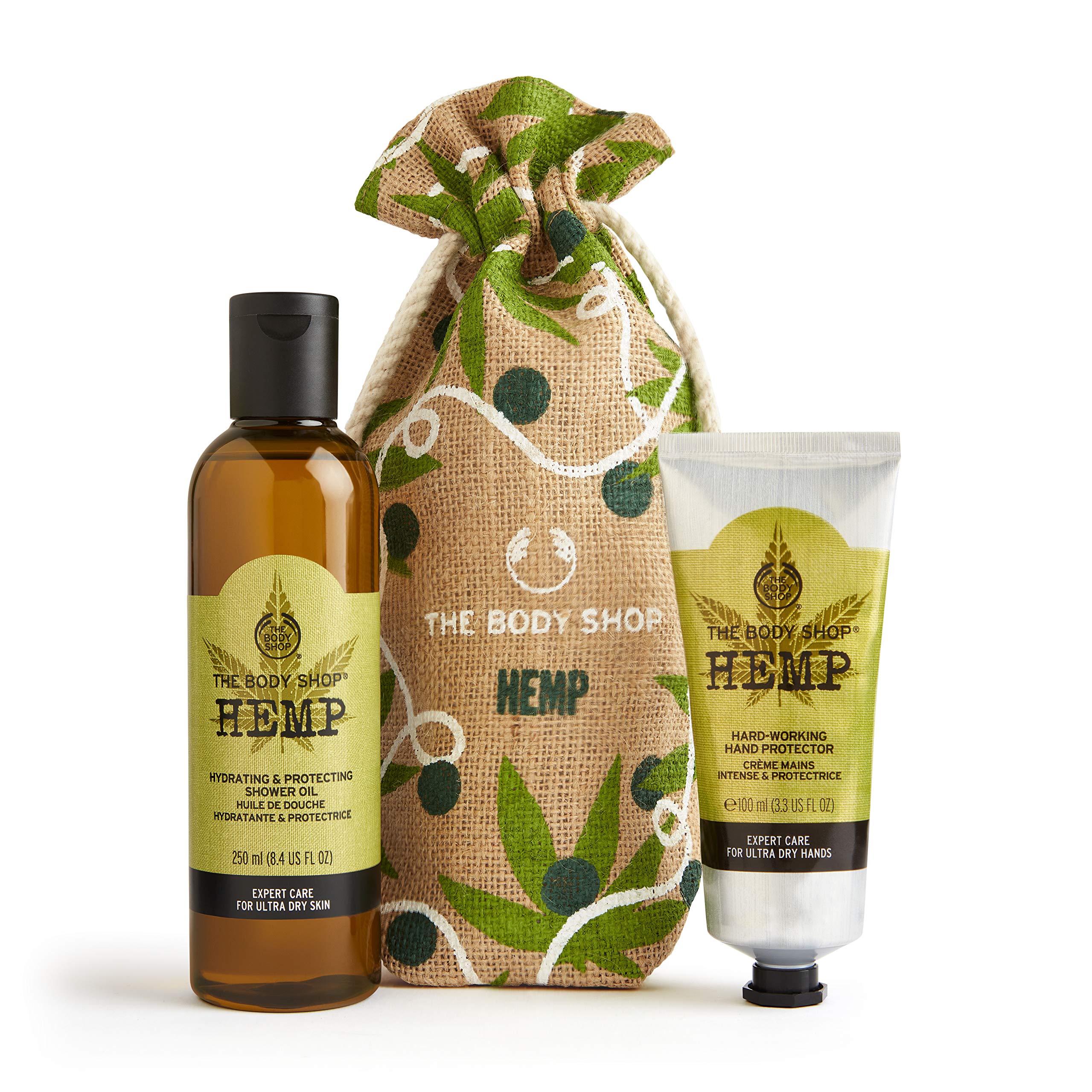 The Body Shop Hemp Power Duo Holiday Gift Set Includes Hemp Shower Oil and Hemp Hand Protector,11.83 Fl Oz