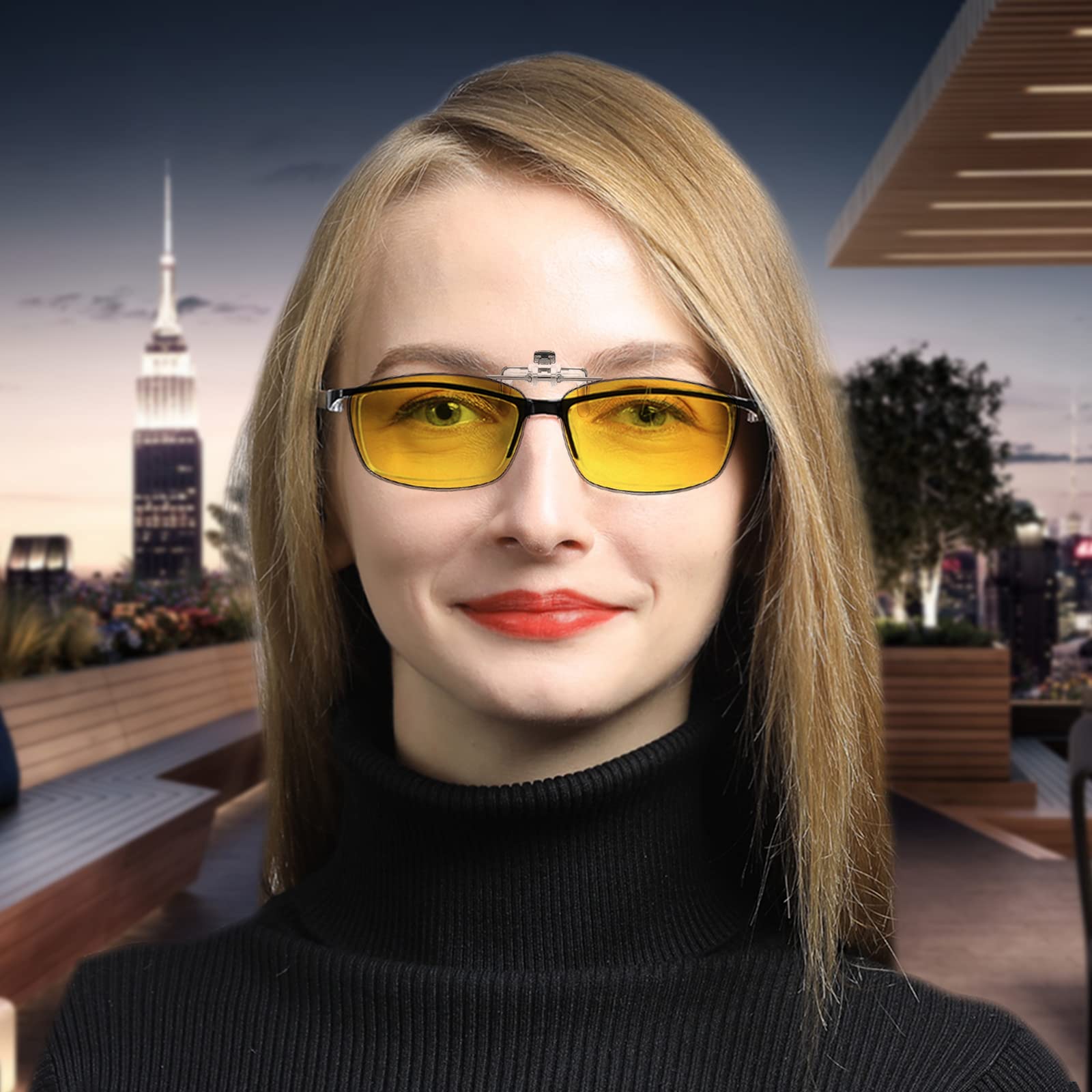 TERAISE Clip On Night Driving Glasses/men’s Clip on Sunglasses With Flip Up Function Suitable Driving Outdoor Sports