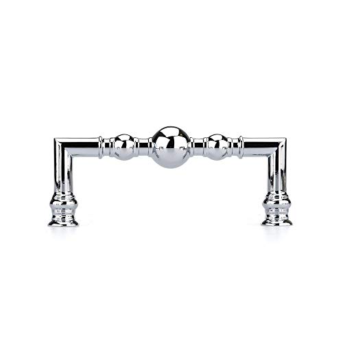 Richelieu Hardware BP878996140 Firenze Collection 3 3/4-inch (96 mm) Center-to-Center Chrome Traditional Round Cabinet and Drawer Pull Handle for Kitchen, Bathroom, and Furniture