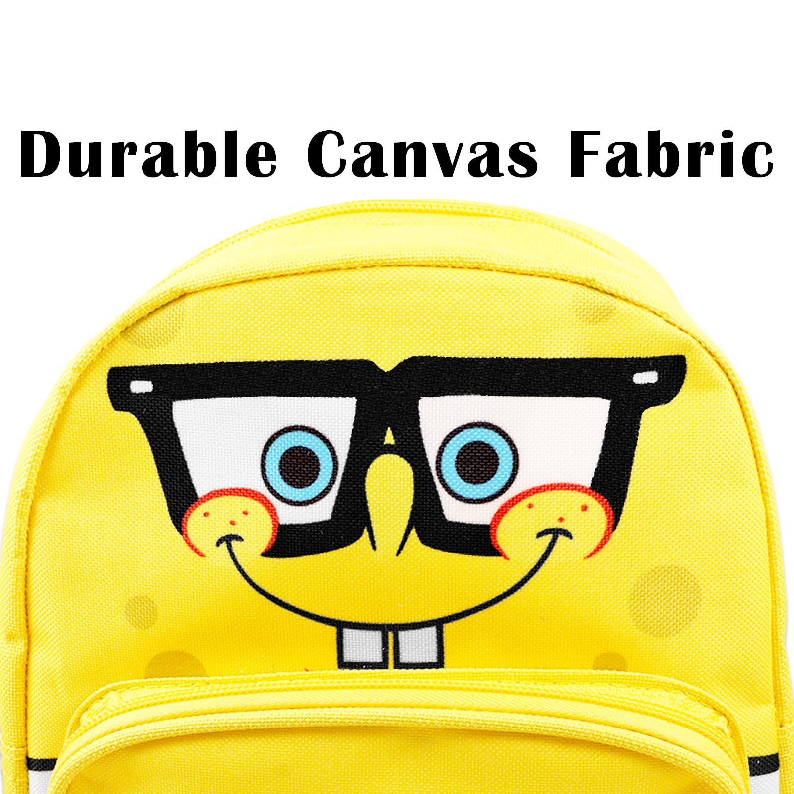 SpongeBob SquarePants Spongebob Mini Backpack for Teens - 10β Canvas Backpack with Front Pocket Plus Bookmark | Spongebob Backpack Purse Bundle