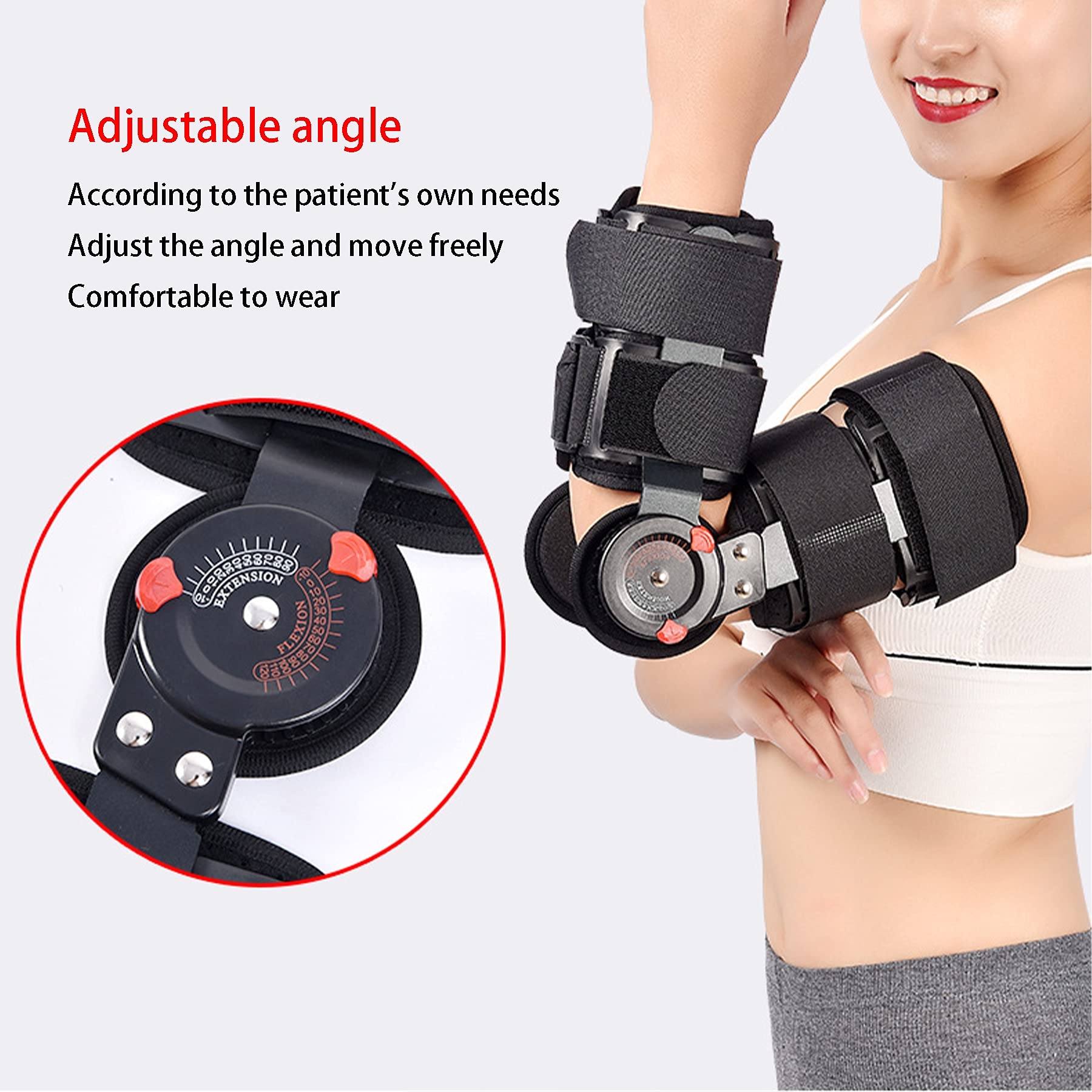 WILLQ Hinged ROM Elbow Brace for Post-op Surgery Recovery Dislocated Arm Elbow Brace Stabilizer Splint Arm Orthosis Injury Recovery Support Surgery Injury Recovery Pain Relief