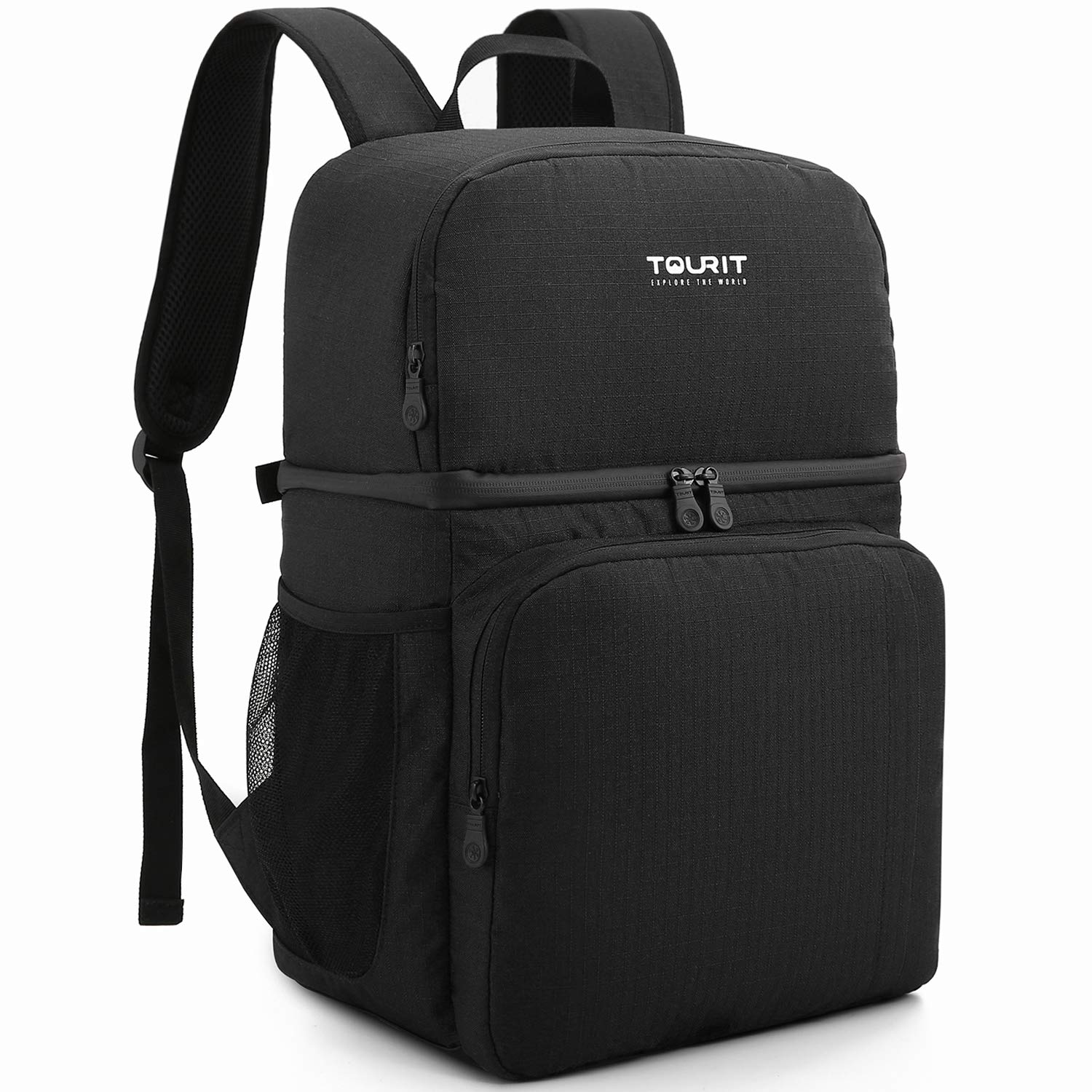 TOURIT Cooler Backpack Double Deck Lunch Backpack with Insulated Leakproof Cooler Bag for Men Women Work, Picnics, Hiking, Camping, Beach, Park or Day Trips, 28L