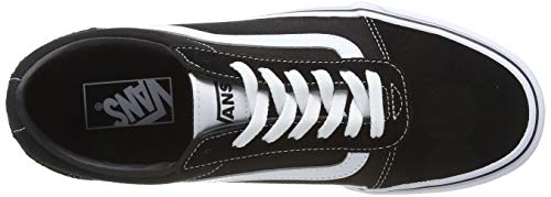 Vans Men's Ward Sneaker, Black Suede Canvas Black White C24, 14