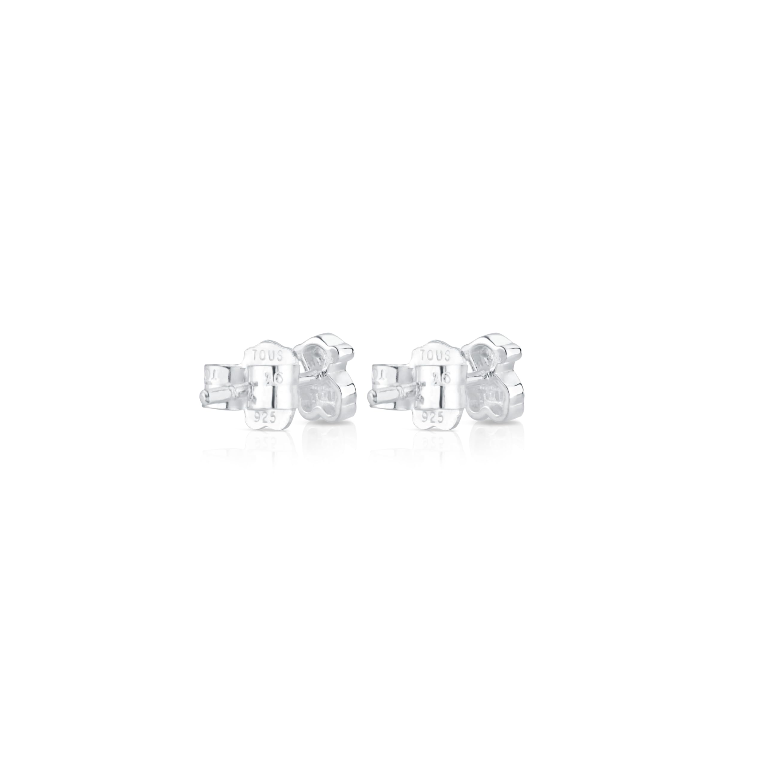 TOUS Sterling Silver Earrings for Women with Bear Motif, Size: 5mm. Puppies Collection
