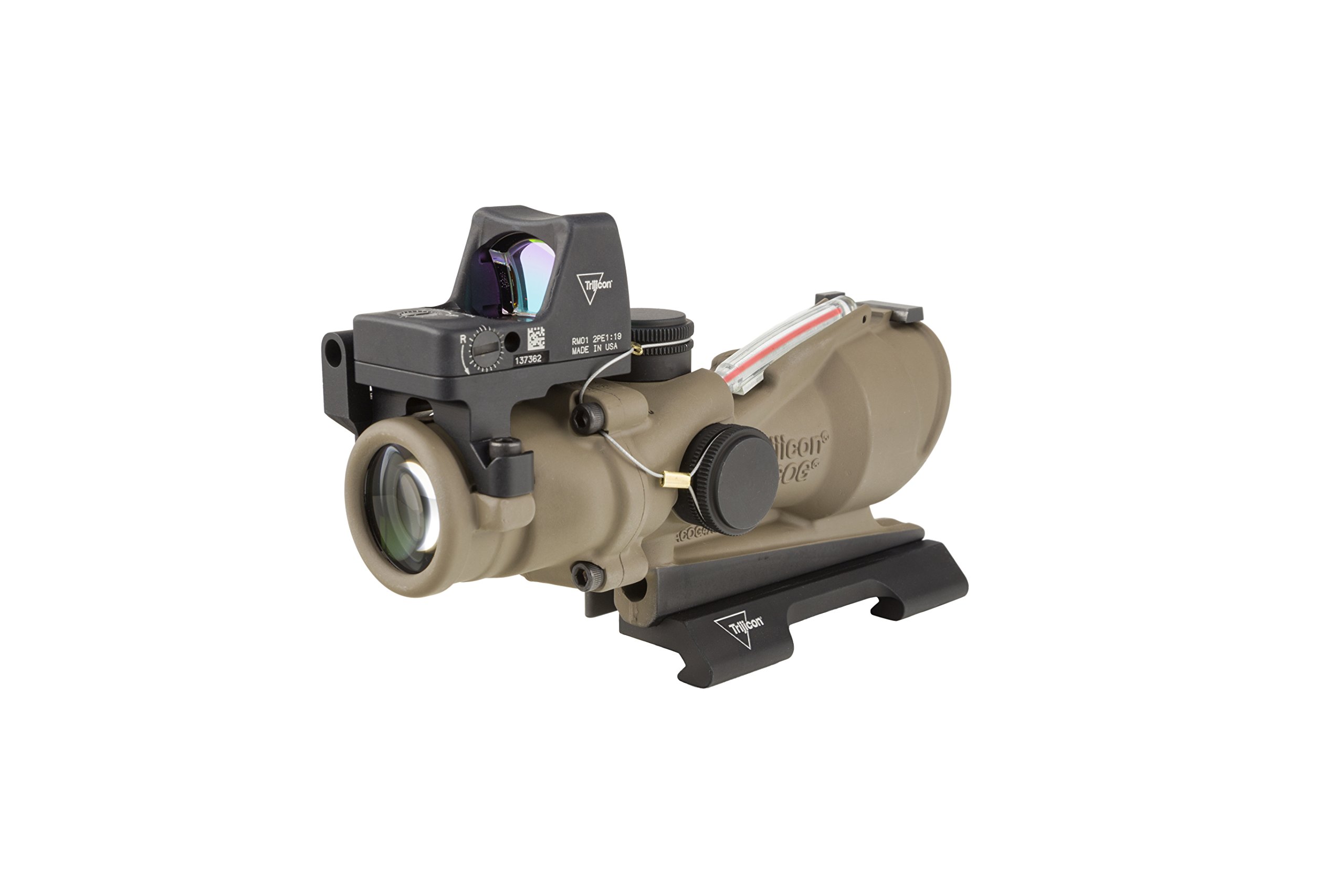 Trijicon 4x32mm ACOG Dual Illumination Red Crosshair Reticle with 3.25 MOA RMR Sight Flat Dark Earth Optics