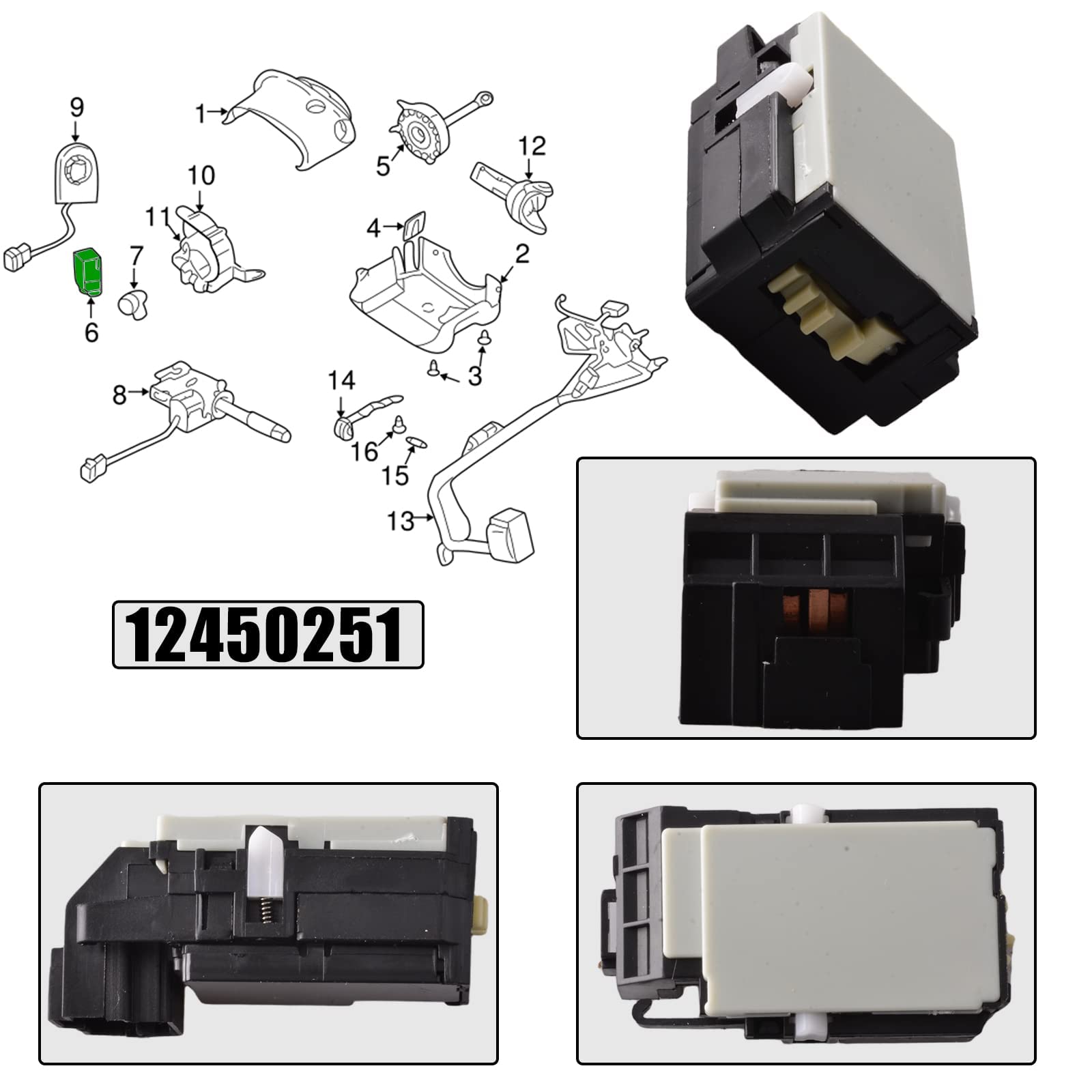 unikpas Ignition Switch Compatible for Chevrolet Silverado 2003-07 Trailblazer 2002-09 Tahoe Sierra Replace Starter Switch 12450251 924-715