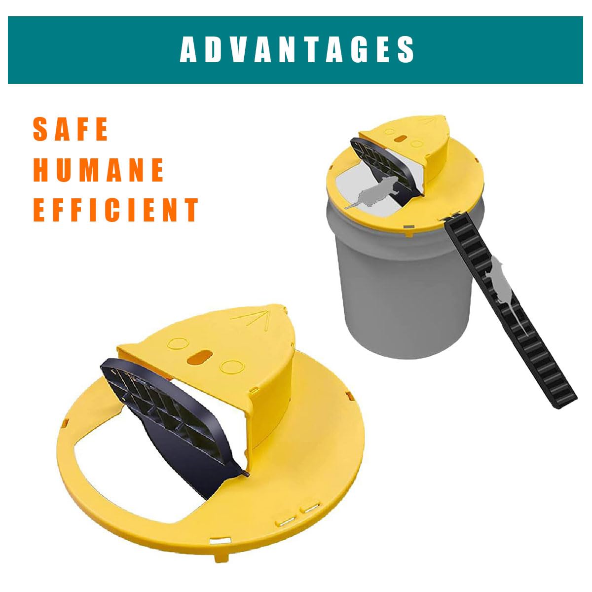 Tricess Mouse Trap Bucket (3-Pack), Rat Traps Indoor for Home, Humane Bucket Lid Mouse Traps for 5 Gallon Bucket, Auto Reset Multi Catch and Releases 2023 Version