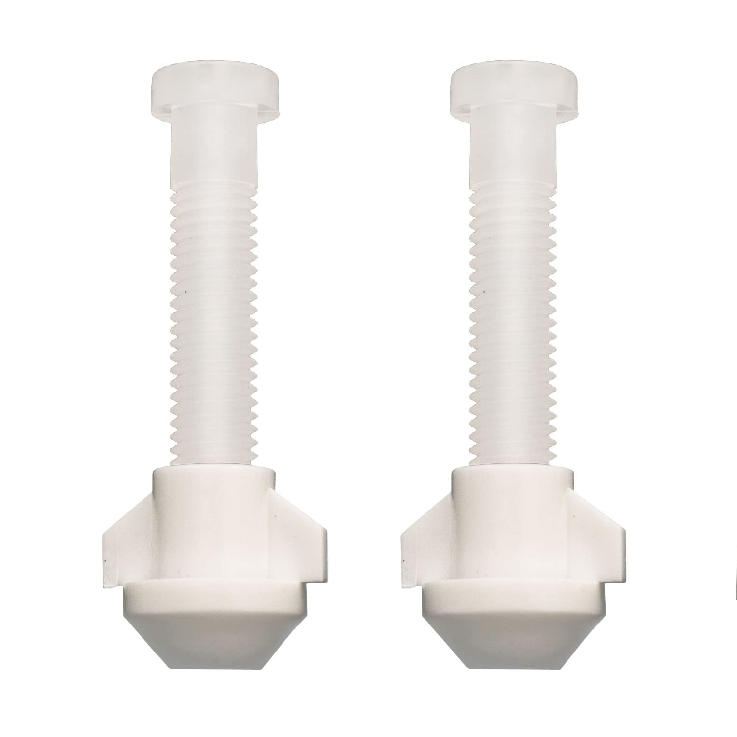 Toilet Seat Parts, Including Screw and Nut,Replacement Plastic Toilet Seat Hinges, For Top Mount Toilet Seat Hinge, 2 Pack (White)