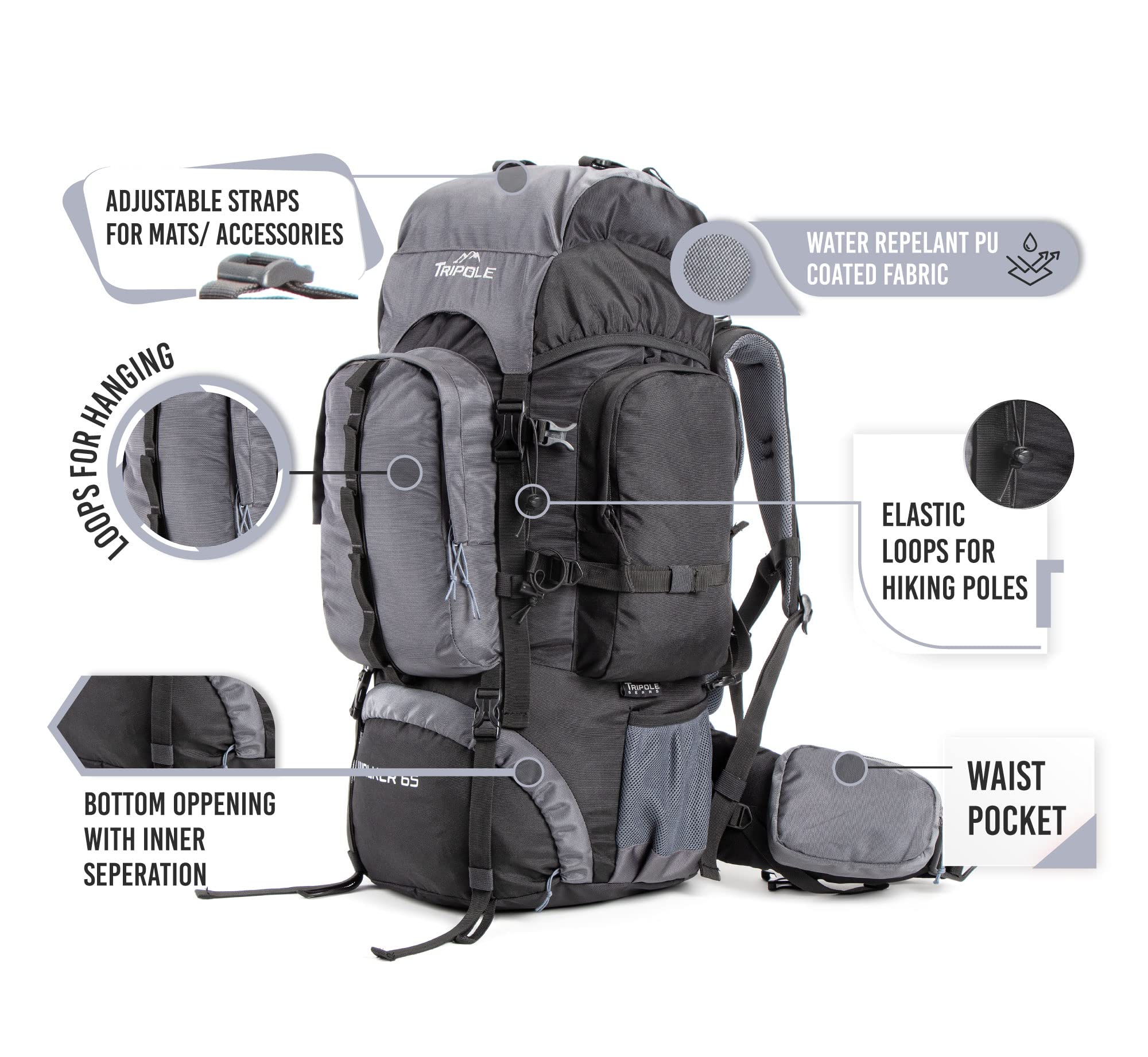 TriPole 55 Ltrs Rucksack (Walker_Orange_55)
