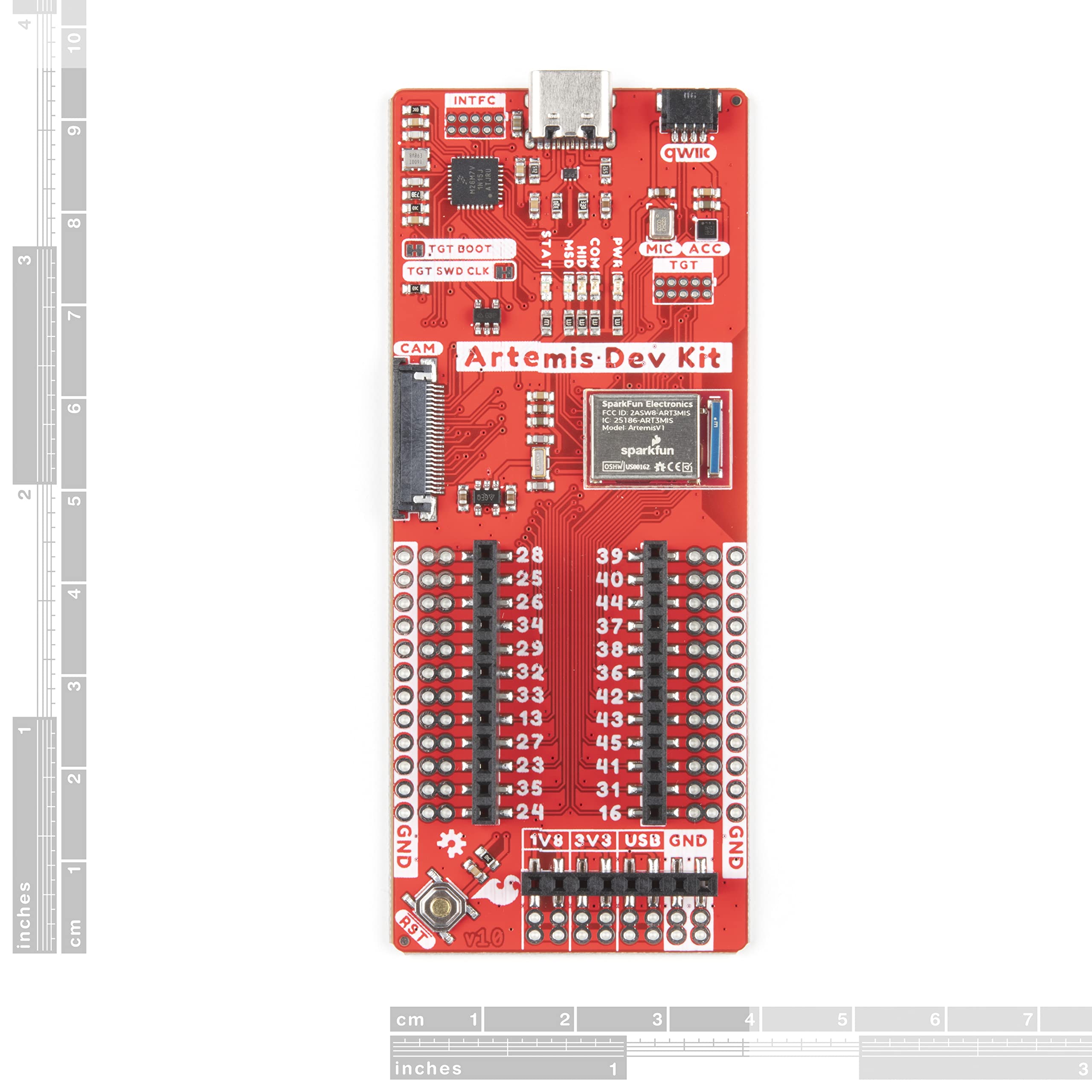 SparkFun Artemis Development Kit with Camera - Updated USB Interface Drag and Drop Programming SWD Interface JTAG Programming PTH Debug 5V Power Himax HM01B0 Camera Reversible USB A to C - 0.8m