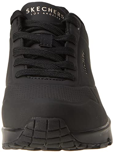 Skechers womens Skecher Street Women's Uno - Stand on Air Sneaker, Black/Black, 8.5 US