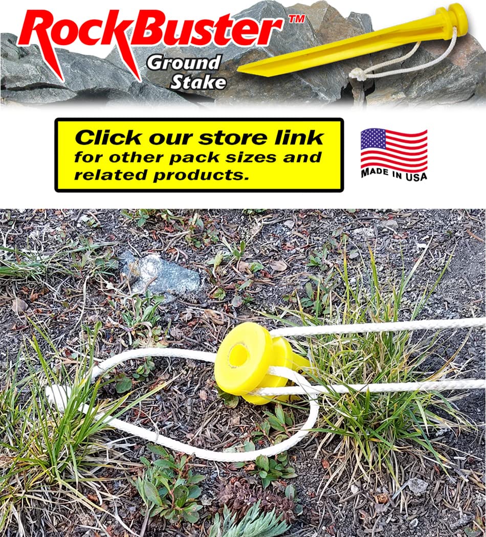 Tarp Tie Down RockBuster 12-inch Tent Stake (12-Pack) Tent Stake, Camping Stake, Canopy Stake, Ground Anchor, Tent Peg, Ground Peg
