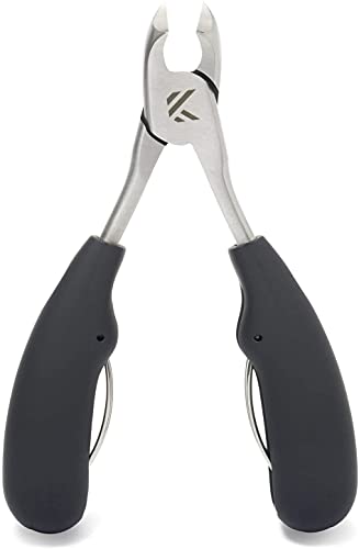 Toe Nail Clippers for Thick Nails β KLIPP Toenail Clippers Ingrown and Cuticle Nipper Trimmer Made of Rustproof Stainless Steel with Short Curved Blades, Ergonomic TPU Grips and Dual Spring Mechanism