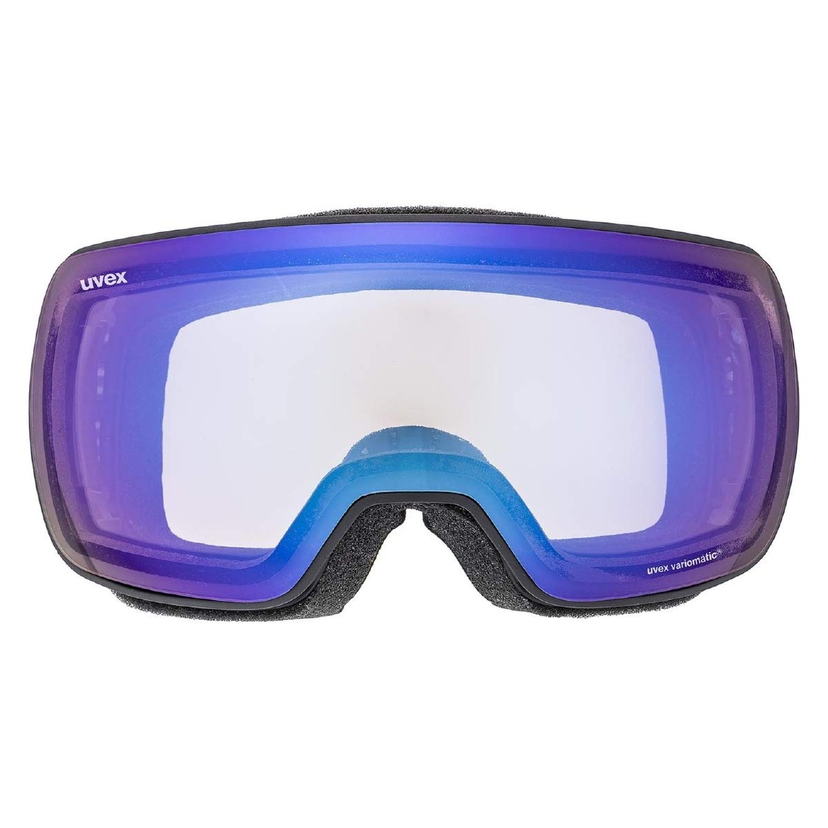 Uvex Unisex-Adult, Compact V Ski Goggles, Black Mat/Blue Mirror-Clear, One Size