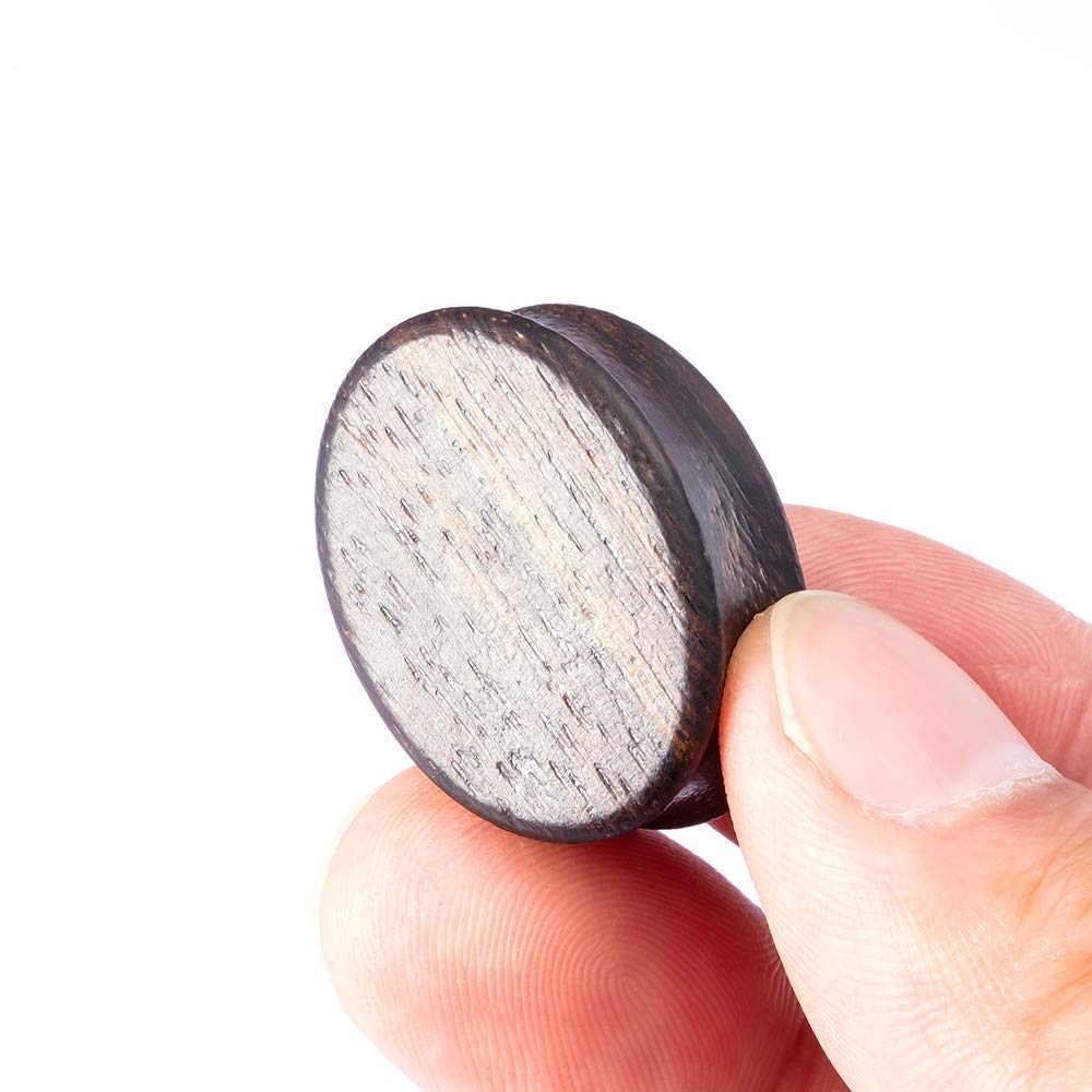 SUPTOP 8PCS Unique Wood Plugs and Tunnels Set Plugs for Ear Organic Hollow Double Flared Ear Plugs Saddles Gauge Size 0g 00g to 5/8