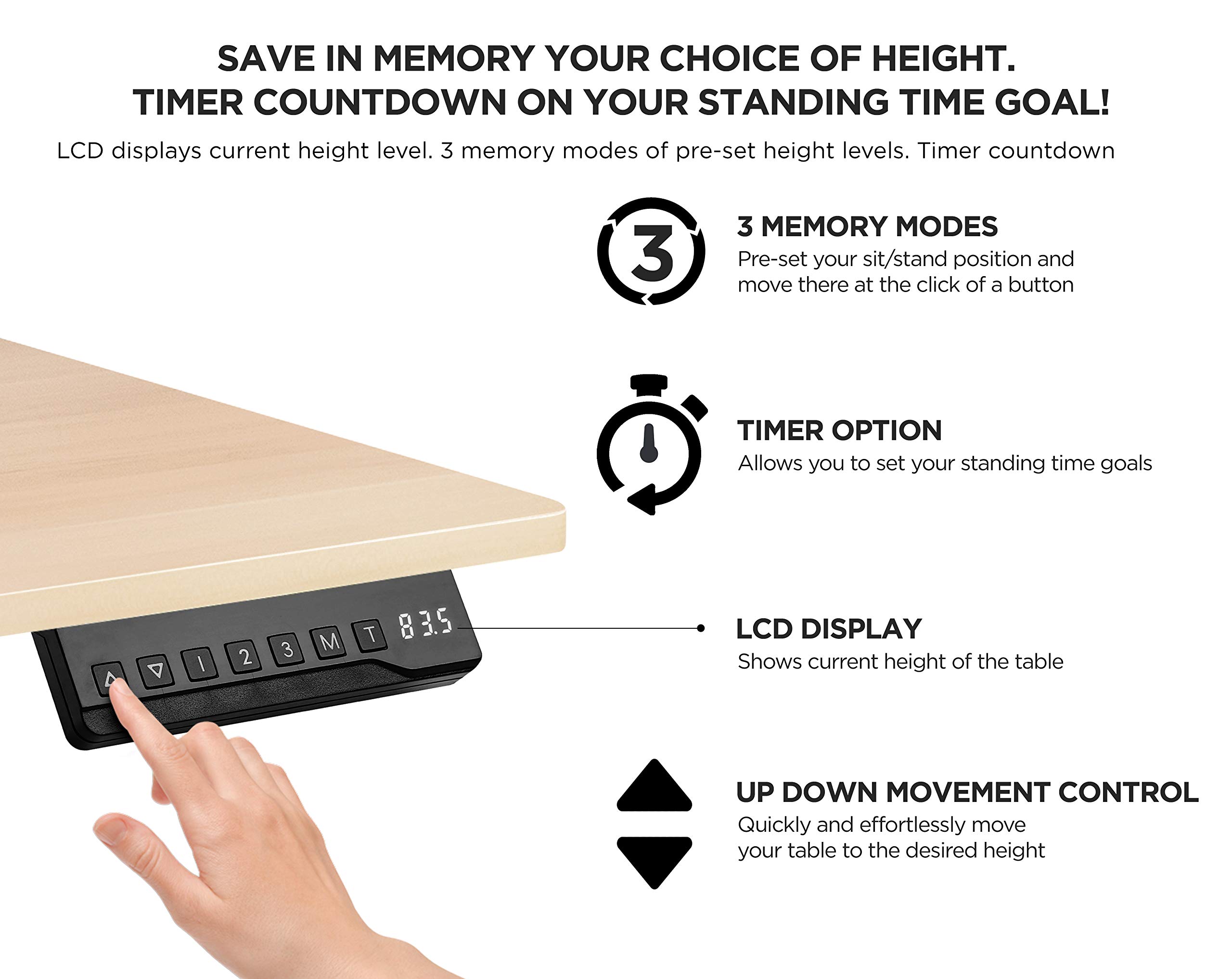 Standing Desk Frame Standing Desk Legs Electric Sit Stand Desk Frame Adjustable Motorized Stand Up Table Base with Anti Fatigue Mat and One Touch Controller for Work Home Office Computer Workstation