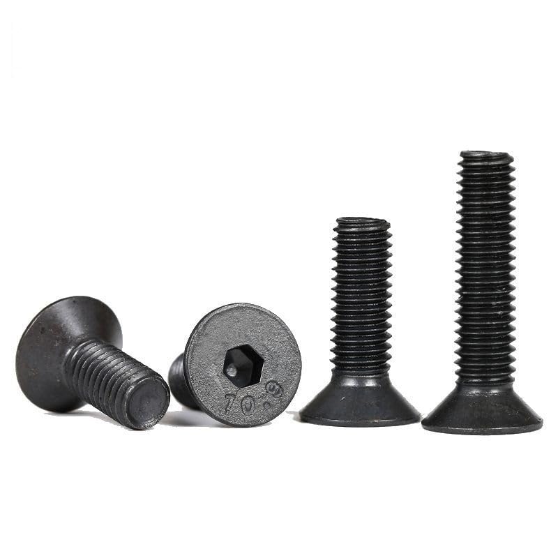RAKTDA Hexagon Socket Screws 10pcs Countersunk Head Hexagon Socket Head Screws Grade 10.9 High Strength Flat Cup Screws (Size : M5*12)