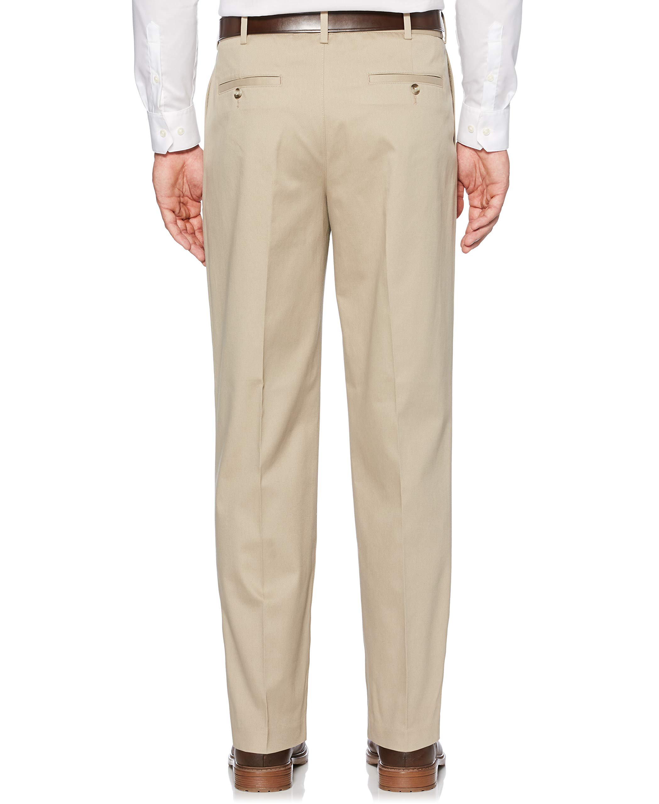 Savane Men's Stretch Ultimate Performance Pleated Chino Pants with Expandable Waistband (Waist Size 30 - 60 Big & Tall) , Ultimate Mid Khaki, 34W x 29L