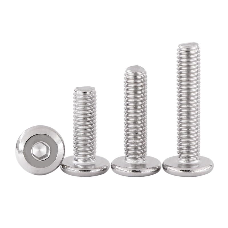 RAKTDA Hexagon Socket Screws 304 Stainless Steel Beveled Large Flat Head Hexagonal Screws Flat Round Head Beveled Edge Furniture Screws and Bolts (Size : M5*12 5pcs)