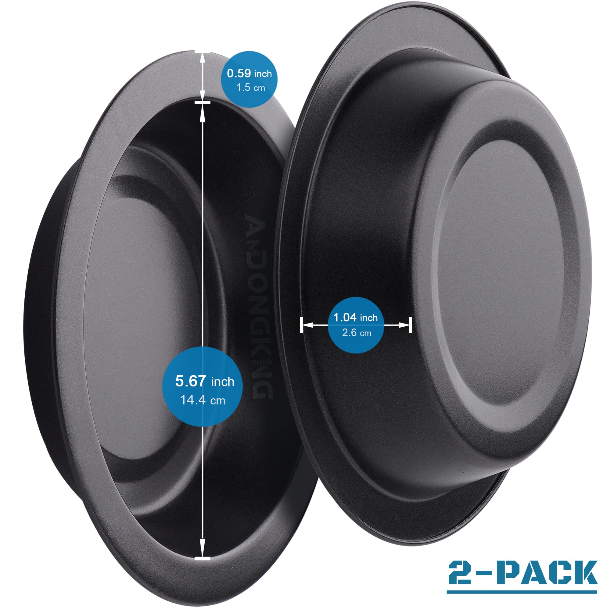 Small Non-Stick Round Cake Loaf Pie Baking Pan, Bakeware Set for Oven and Instant Pot Baking, 2-Pack, 6.9 X 4.7 Inches