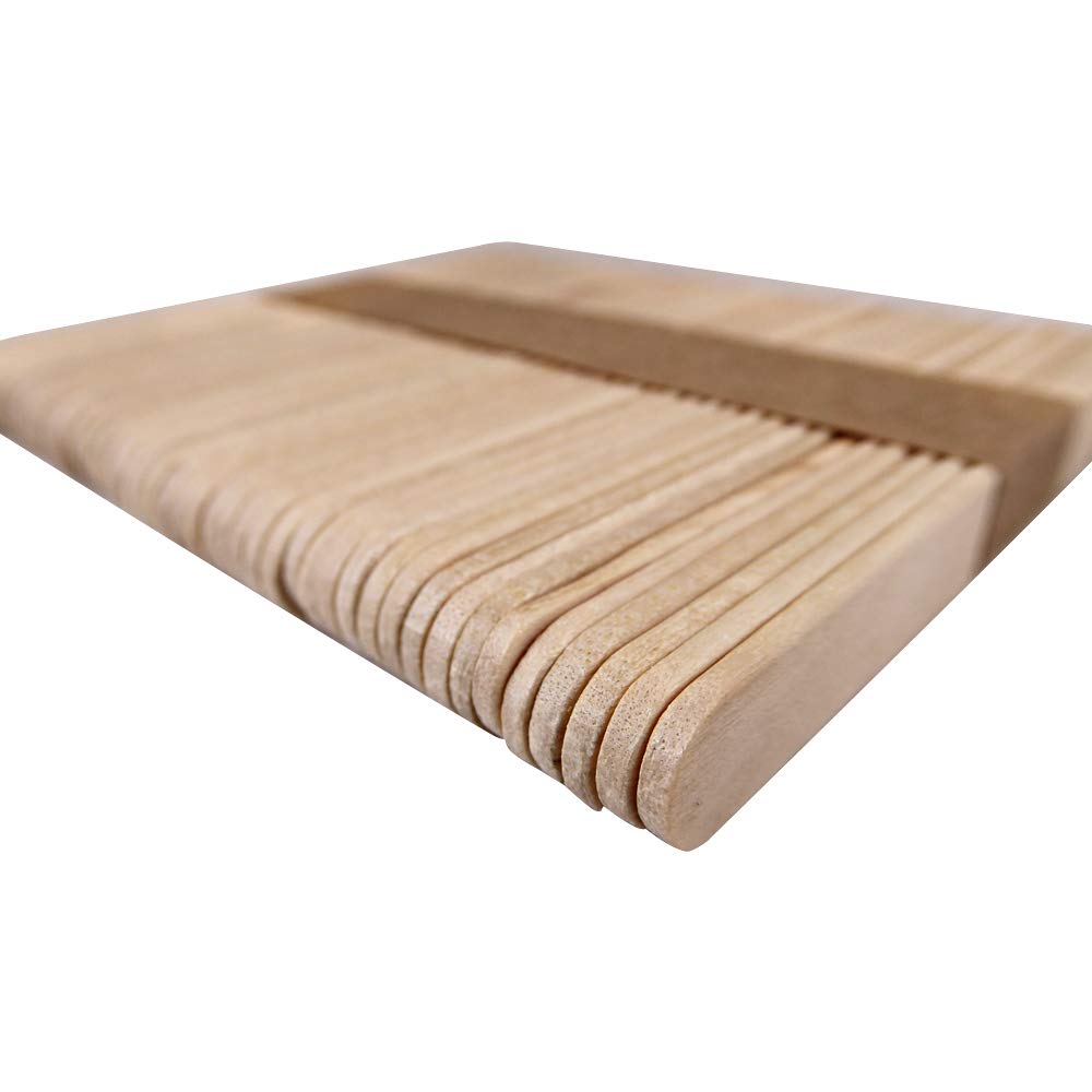 Waxness Wax Necessities Small Wax Wooden Applicators Spatulas Extra Polished Birchwood 100 Pack
