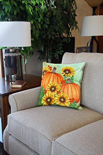 Toland Home Garden Pumpkins And Sunflowers 18 x 18 Inch Indoor, Pillow, Case (2-Pack)