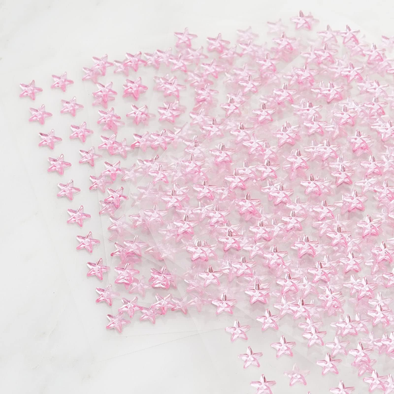 TABLECLOTHSFACTORY Self Adhesive Diamond Rhinestone Star Shape Peel Stickers- Pink - 600 PCS