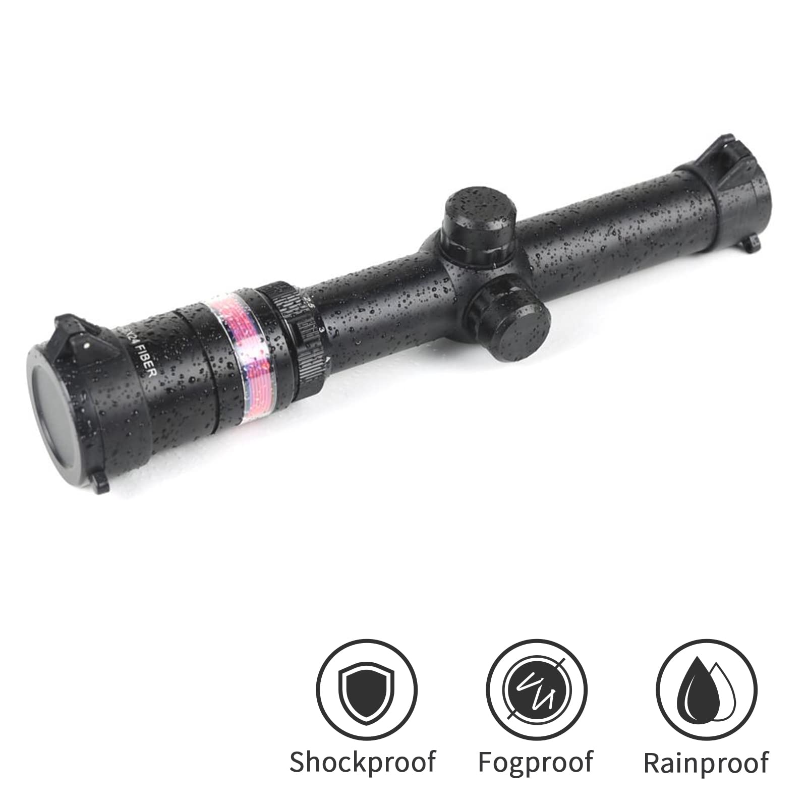 ToopMount 1.5-6X24mm Tactical Optics Scope Red Fiber Picatinny Optics Scope 1/4 MOA Fully Multi-Coated Optics One-Piece Aluminum Tube Second Focal Plane for with 11, 20mm Rings