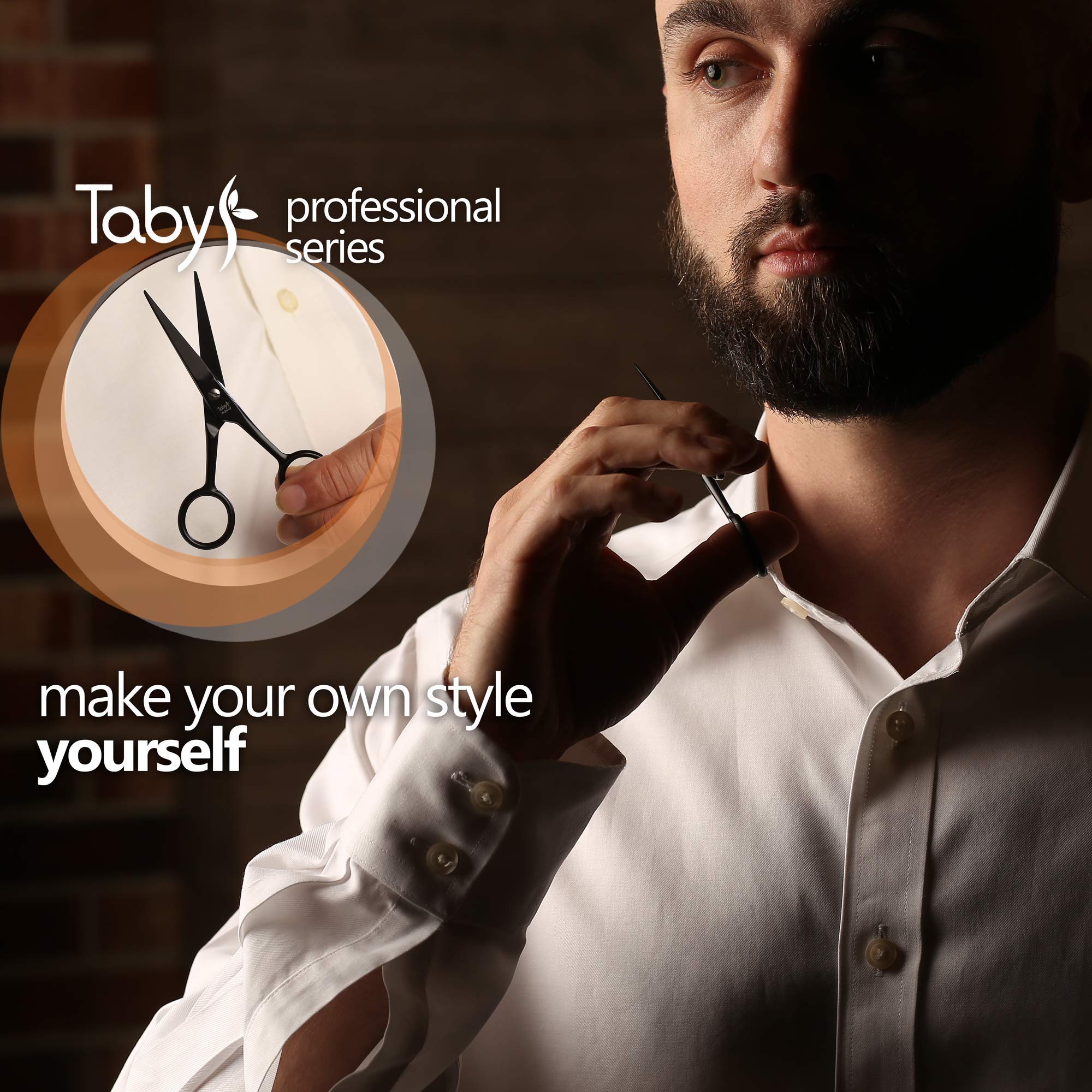 Scissors Hair Cutting - Small Travel Facial Hair Scissor for Eyebrows, Nose, Moustache, Beard