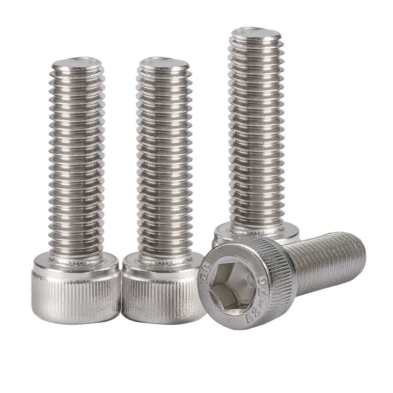 RAKTDA Hexagon Socket Screws 10pcs 201 Stainless Steel Cylindrical Head Hexagon Socket Screws Cup Head Hexagon Socket Screws Bolts (Size : M5*12)