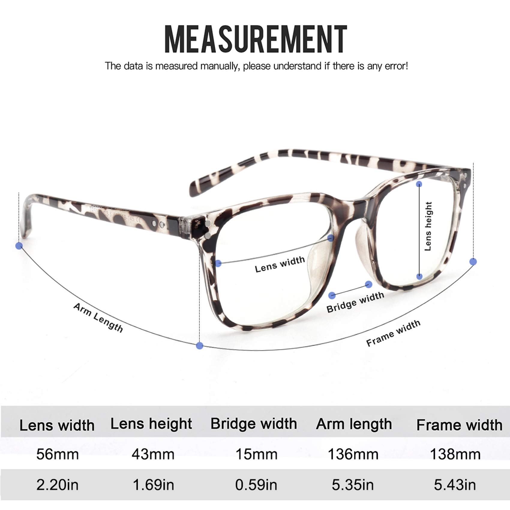 STORYCOAST 2 Pack Blue Light Blocking Glasses,Square Computer Glasses Women Men,TR90 Super Light Frames (Gray Leopard+Clear, 56)
