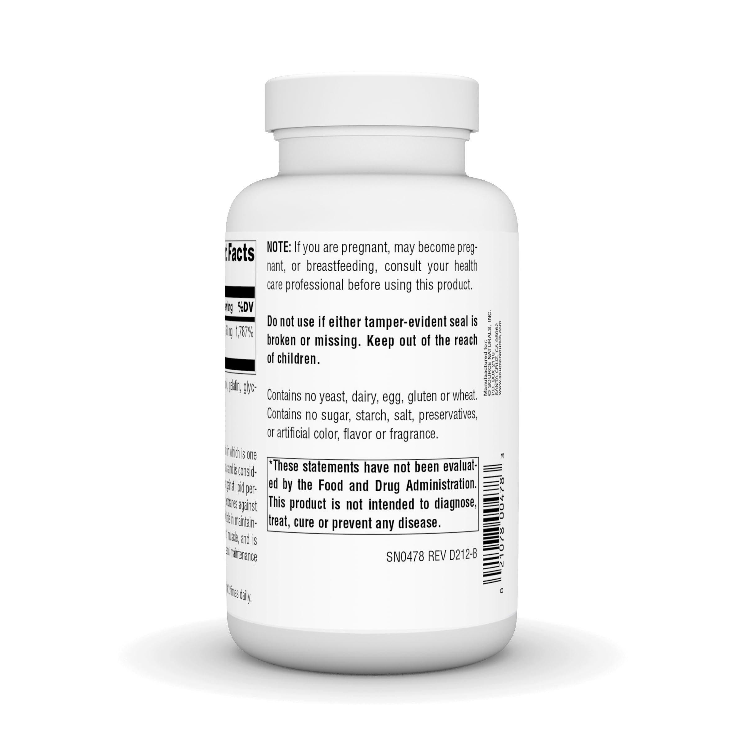 Source Naturals Vitamin E, 400 iu Fat-Soluble Antioxidant - 250 Softgels