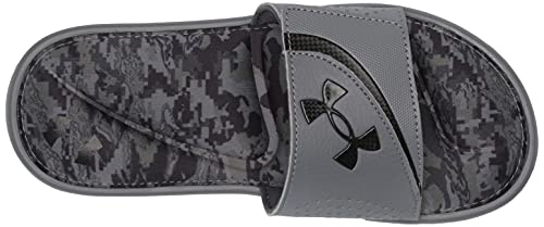 Under Armour womens Ignite Vi Graphic Fb Slide Sandal, Pitch Gray (104 Graphite, 1 Little Kid US